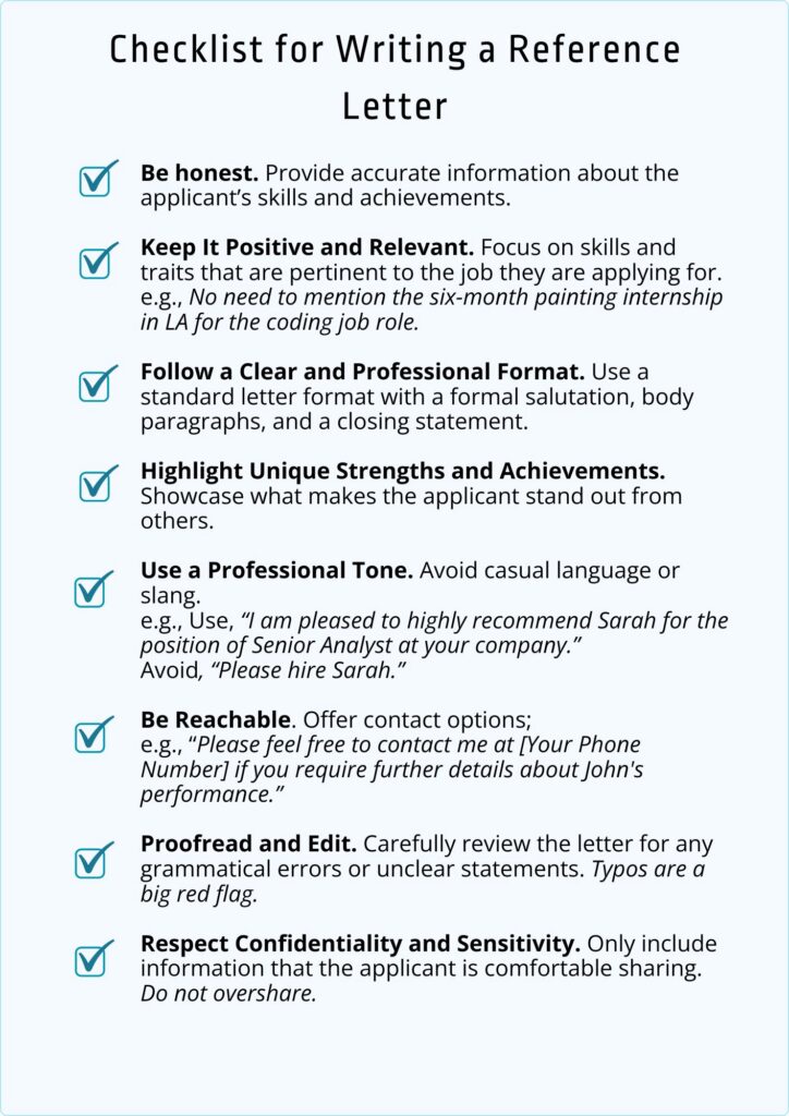 How to Write a Reference Letter With Examples And Templates - Jobera