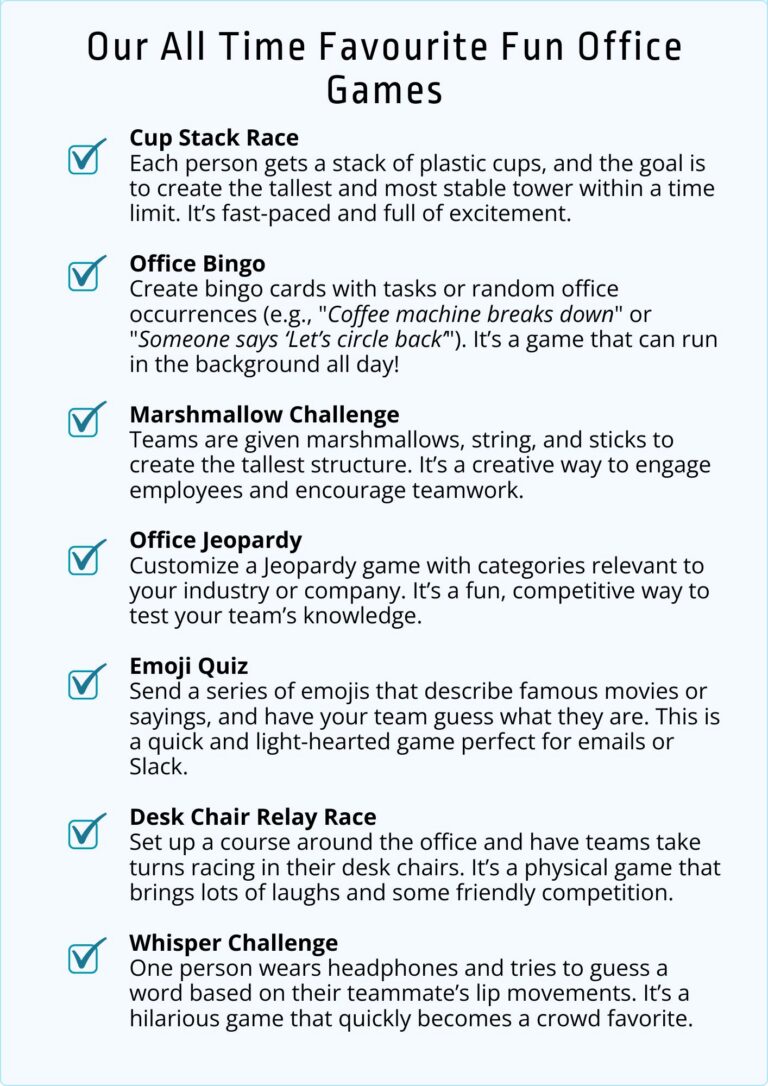 30+ Fun Office Games to Boost Employee Engagement and Morale - Jobera
