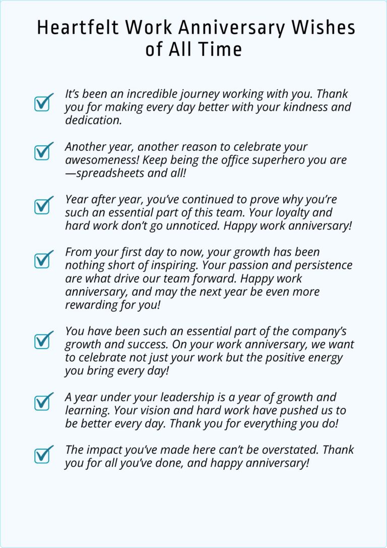 80+ Work Anniversary Wishes for Colleagues, Leaders, and Employees - Jobera