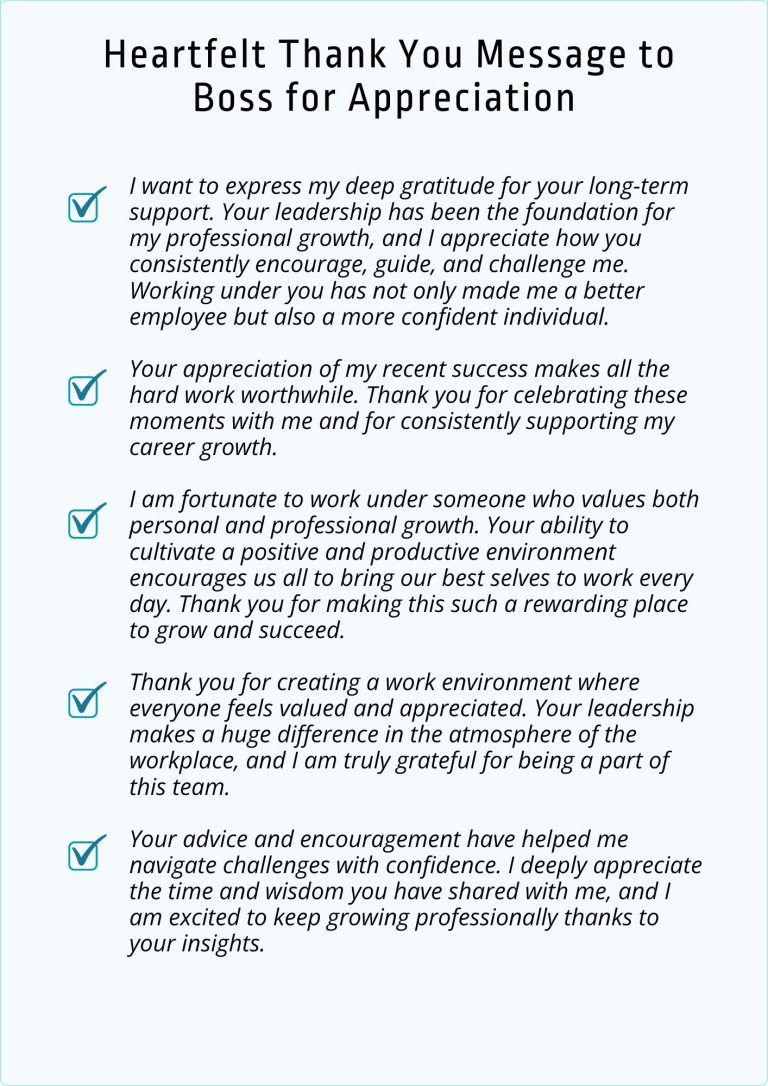 50+ Thank You Messages to Your Boss for Appreciation